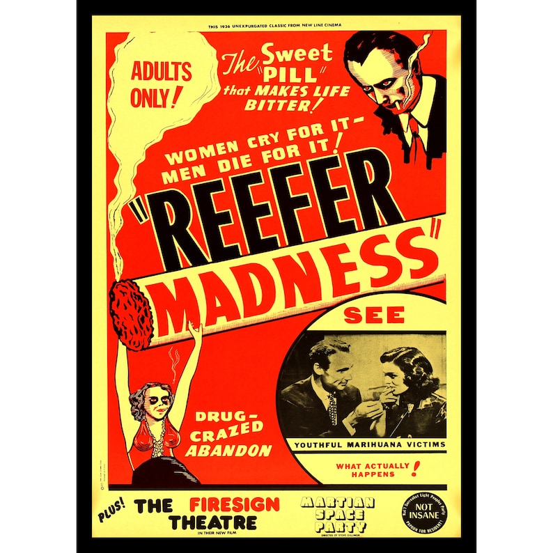 1936 Reefer Madness Digital Movie Poster Anti Drugs Propaganda Poster Printable - Etsy