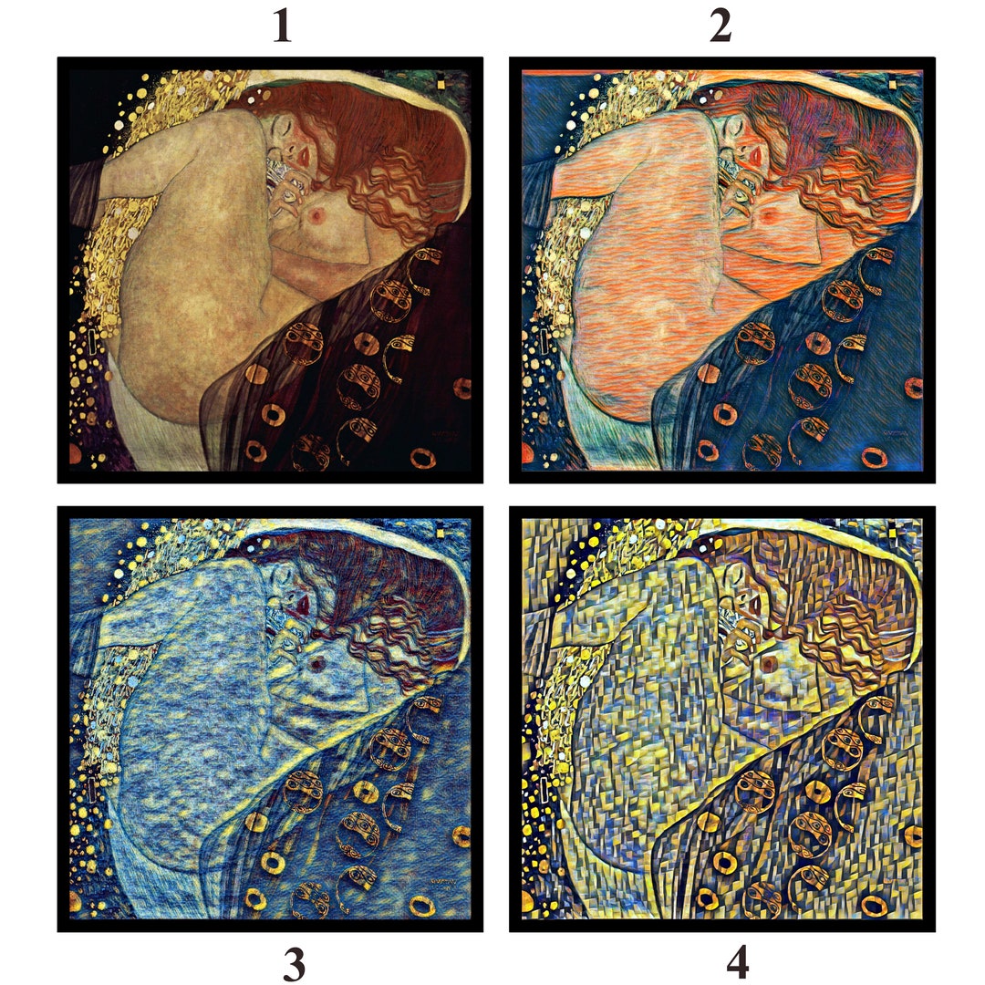 4 Digital Prints Gustav Klimt Danaë in Different Styles Gustav Klimt ...