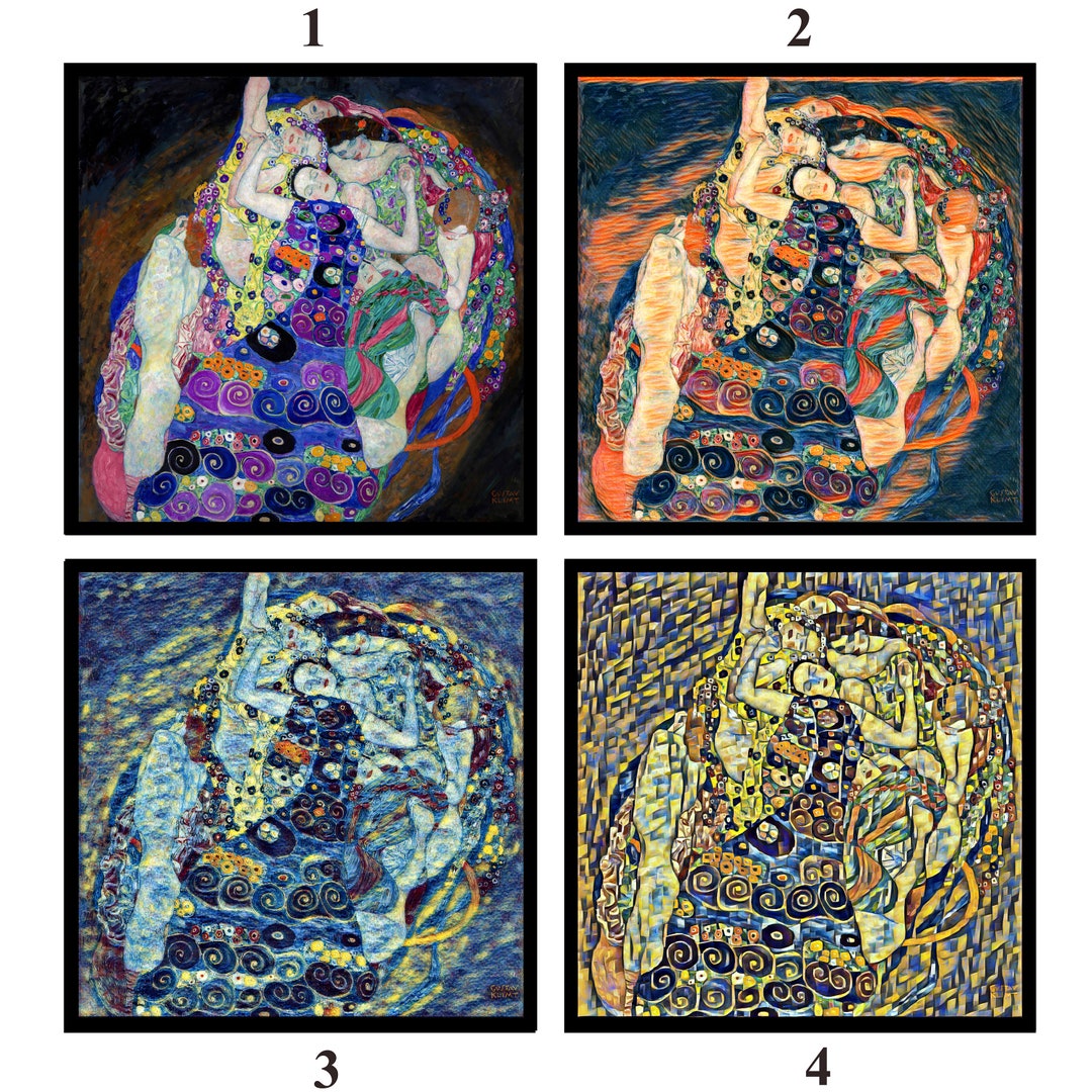 4 Digital Prints Gustav Klimt the Maiden in Different Styles Gustav ...