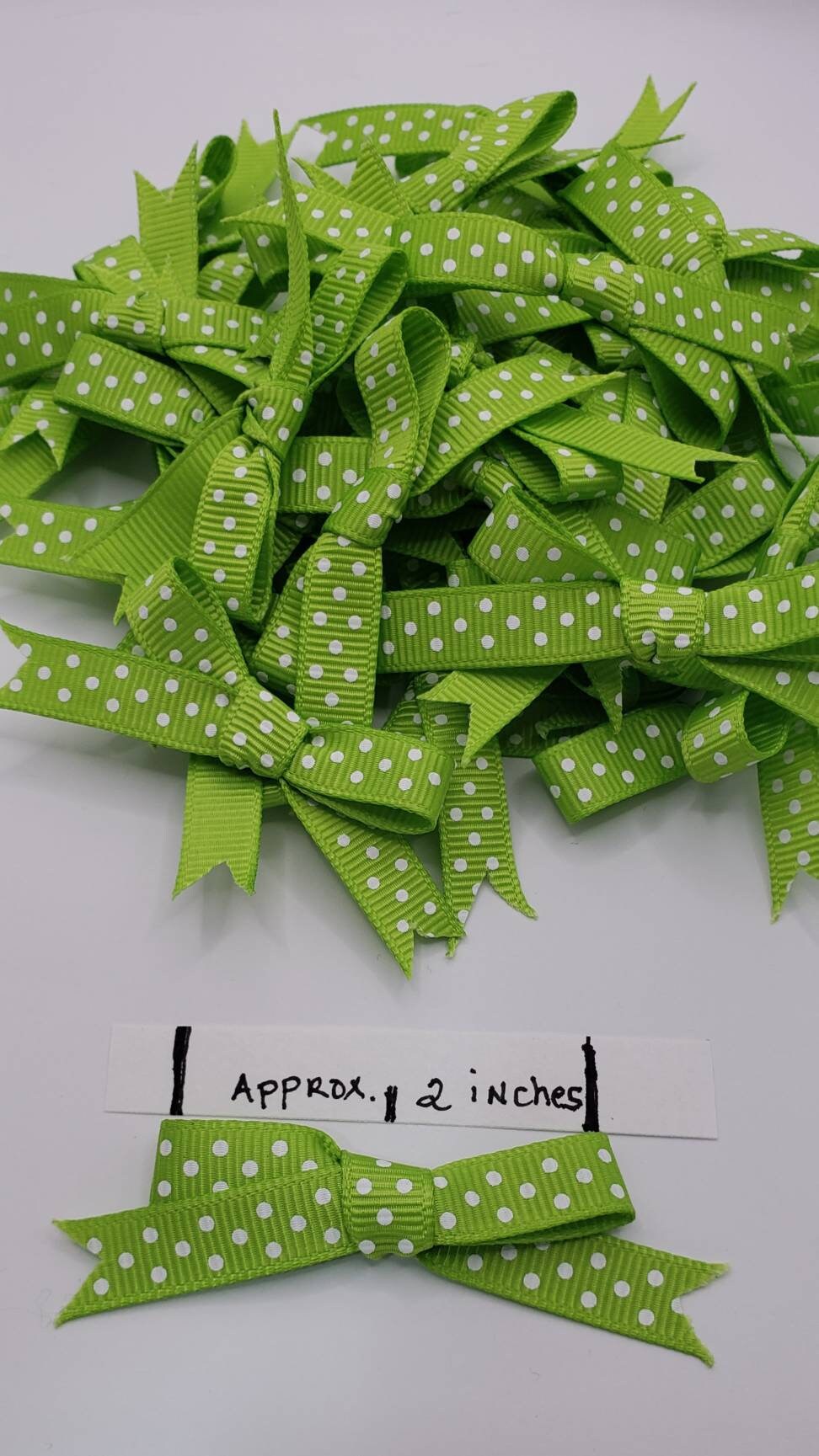 Poka Dot Green and White Hand Tied Bows. - Etsy