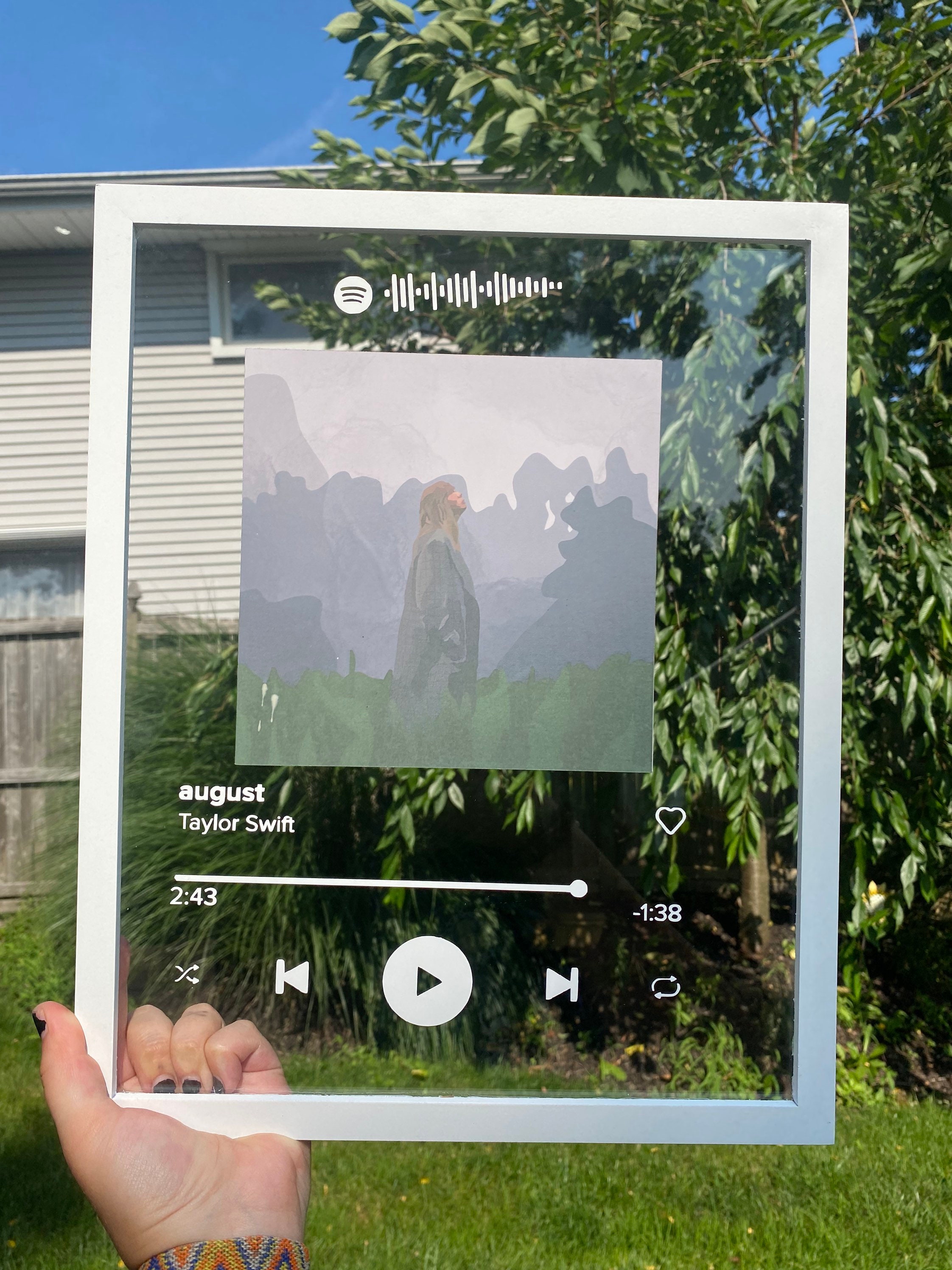 Personalized Spotify Glass 11x14 in. with Frame Scannable | Etsy