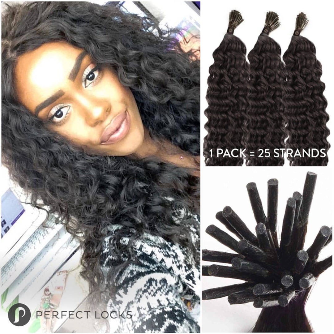 Curly Fusion I-tip Keratin Hair Extensions, 100% Remy Human Hair ...