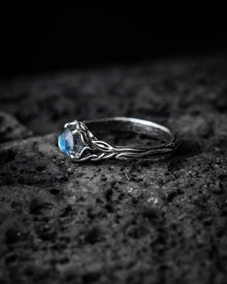 Labradorite Ring tika Sterling Silver Twig Engagement Ring - Etsy