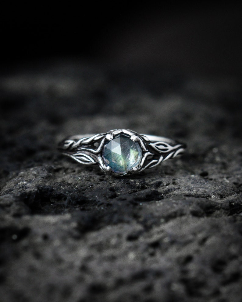 Labradorite Ring tika Sterling Silver Twig Engagement Ring - Etsy