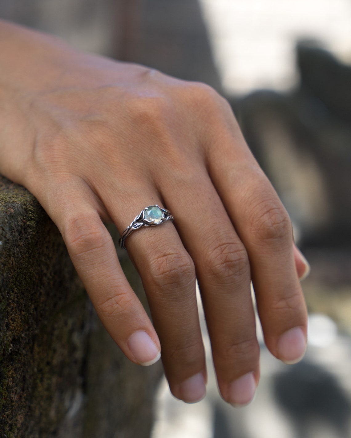 Labradorite Ring tika Sterling Silver Twig Engagement Ring - Etsy