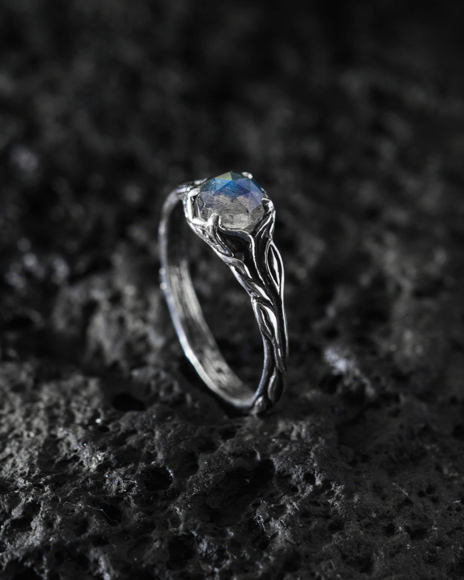 Labradorite Ring tika Sterling Silver Twig Engagement Ring - Etsy