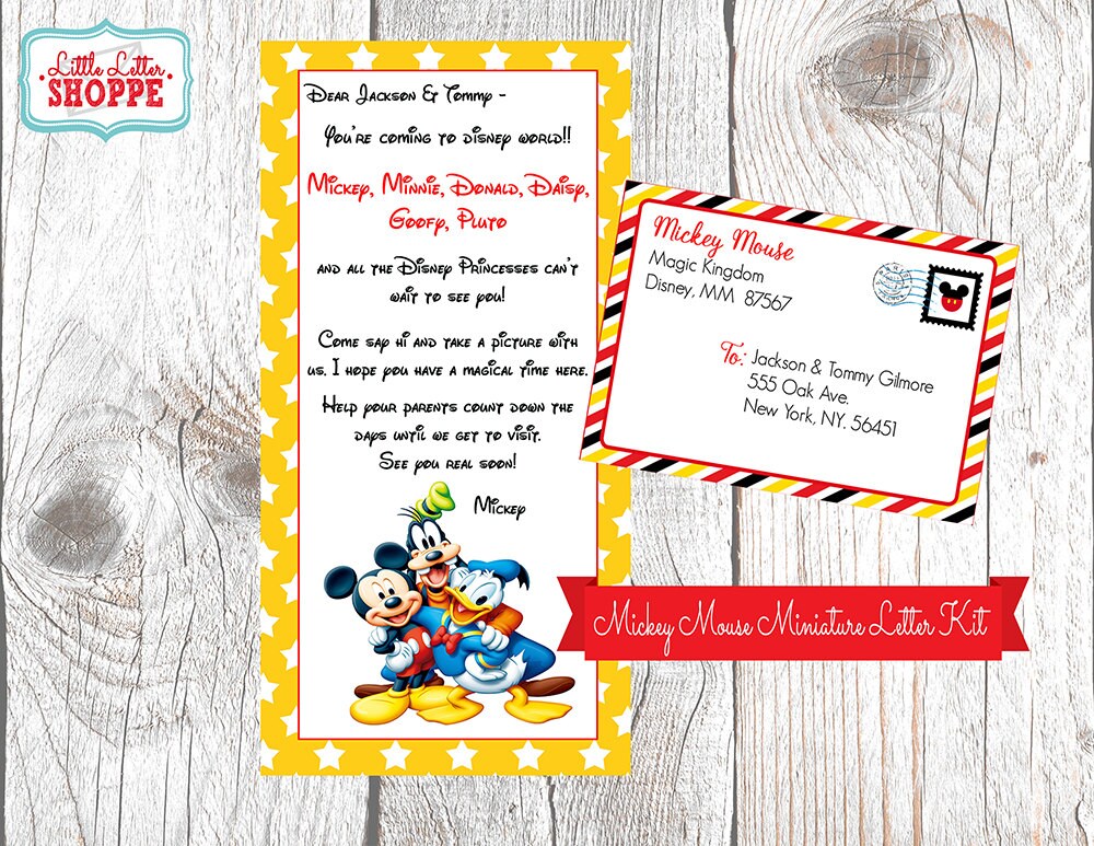 INSTANT DOWNLOAD EDITABLE Miniature Mickey Mouse Letter Etsy