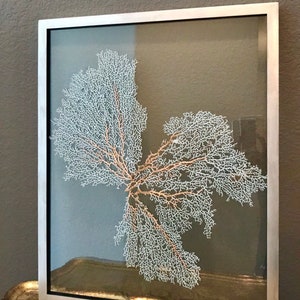 1 Framed Sea Fan - Spa Blue With Custom Color Frame 16x20” - Etsy