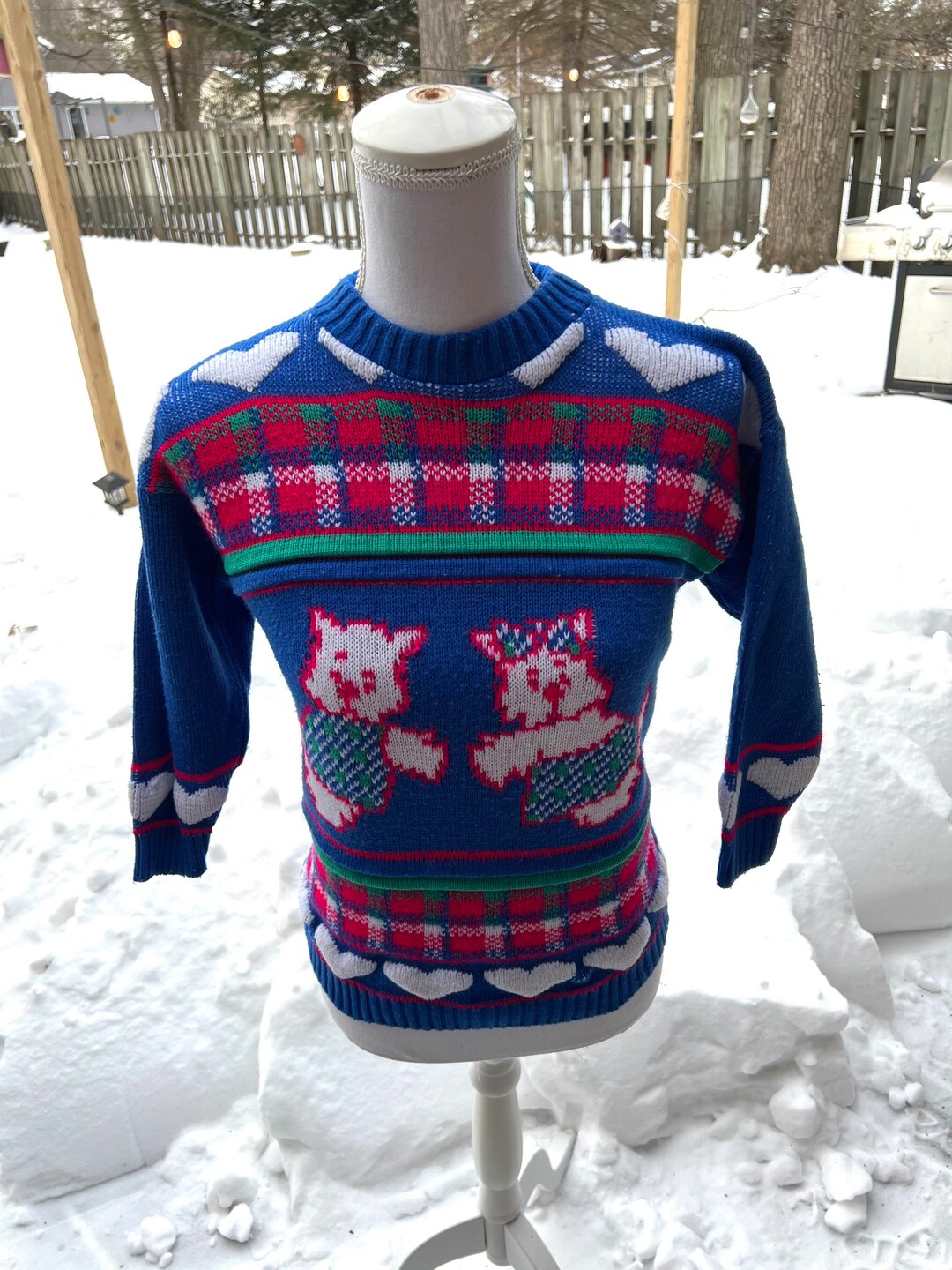 Quintessential 80's Girls Dog Sweater by Jaymie Rose FREE SHIPPING - Etsy