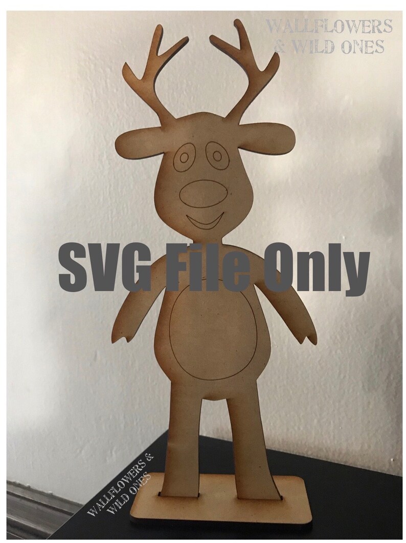 Personalized Standing Reindeer File - Etsy