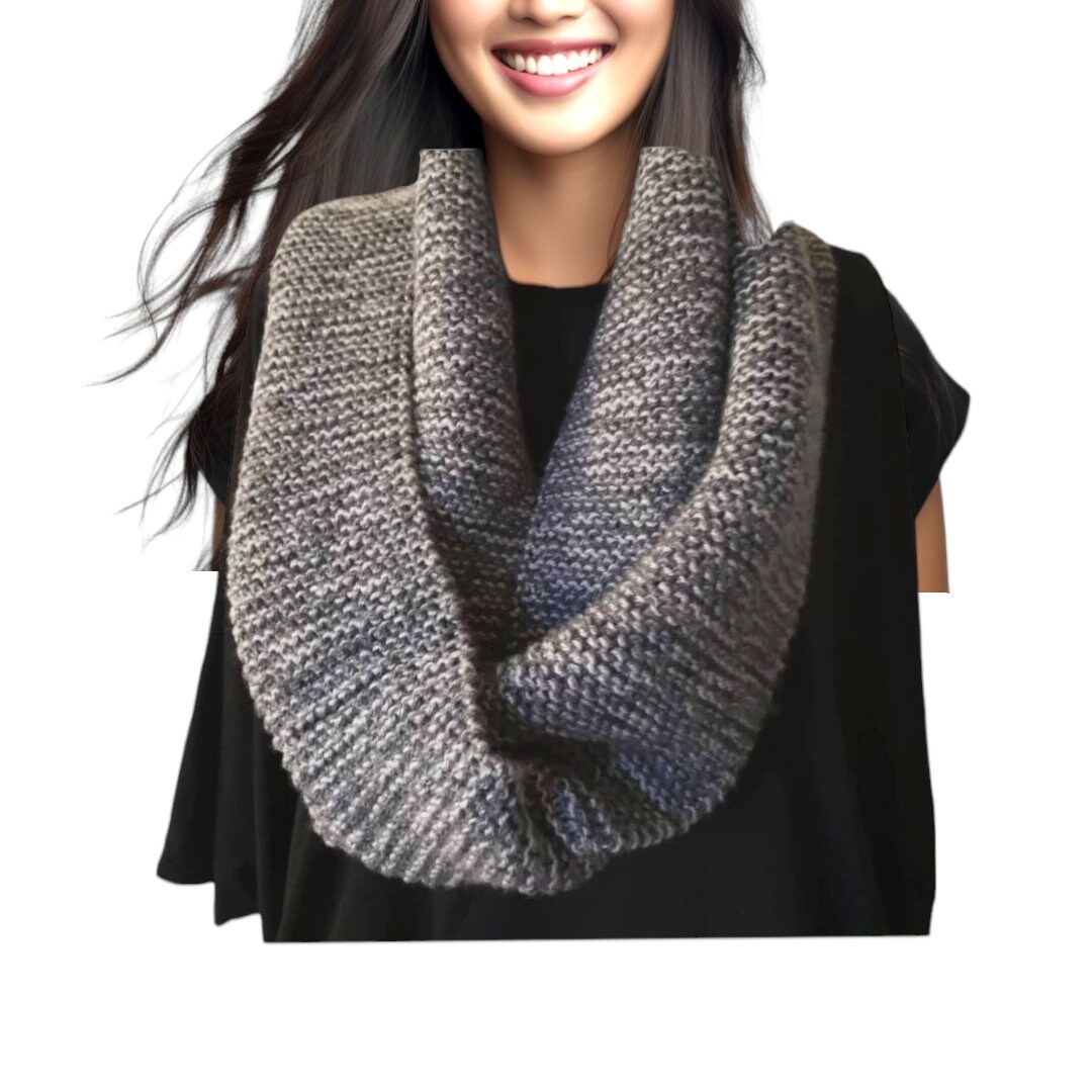 Large Blue-gray shiny Scarf - Etsy