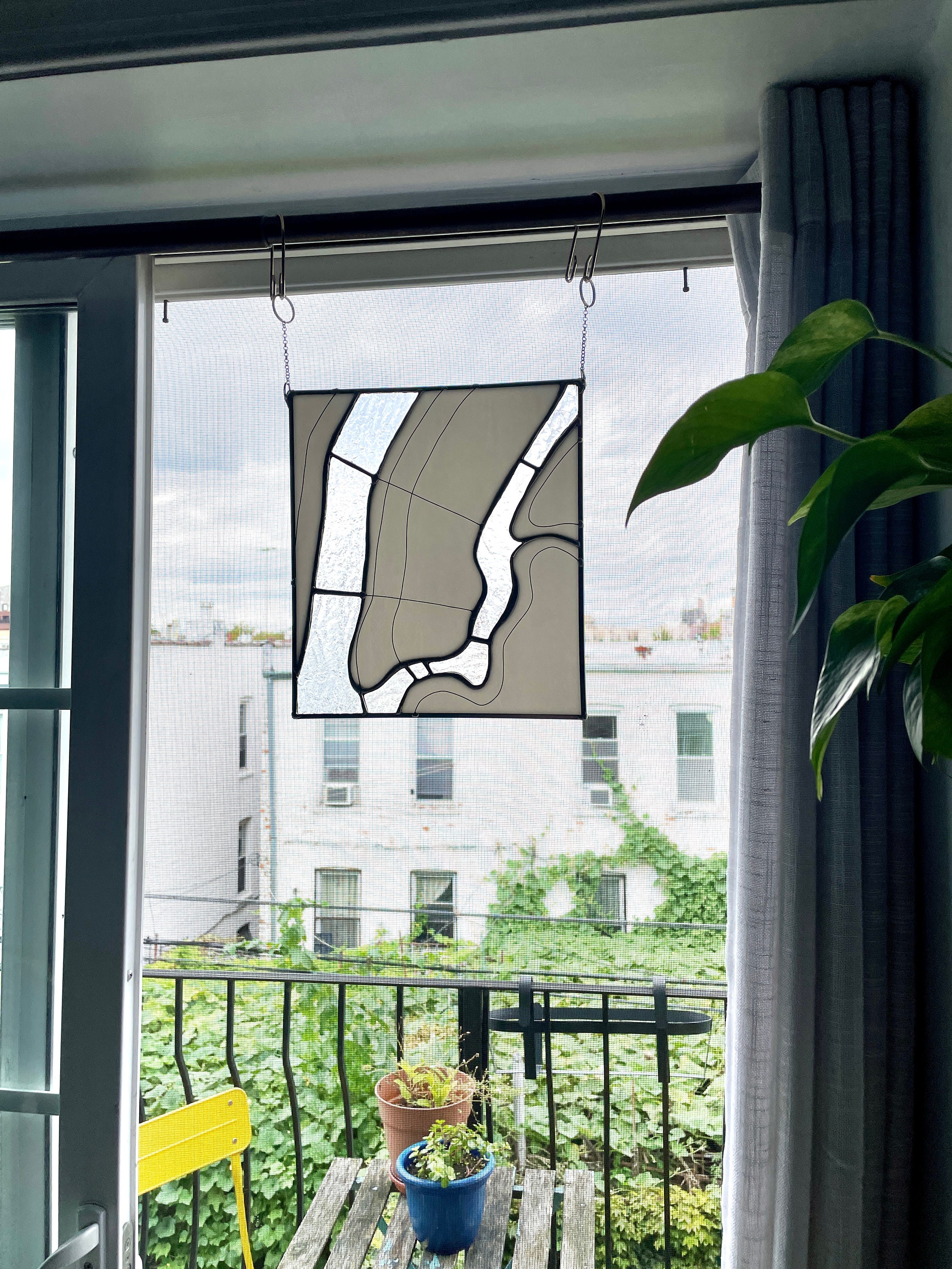 Stained Glass NYC Map Suncatcher (lead-fee) - Etsy