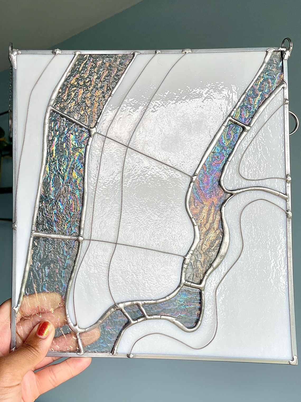 Stained Glass NYC Map Suncatcher (lead-fee) - Etsy
