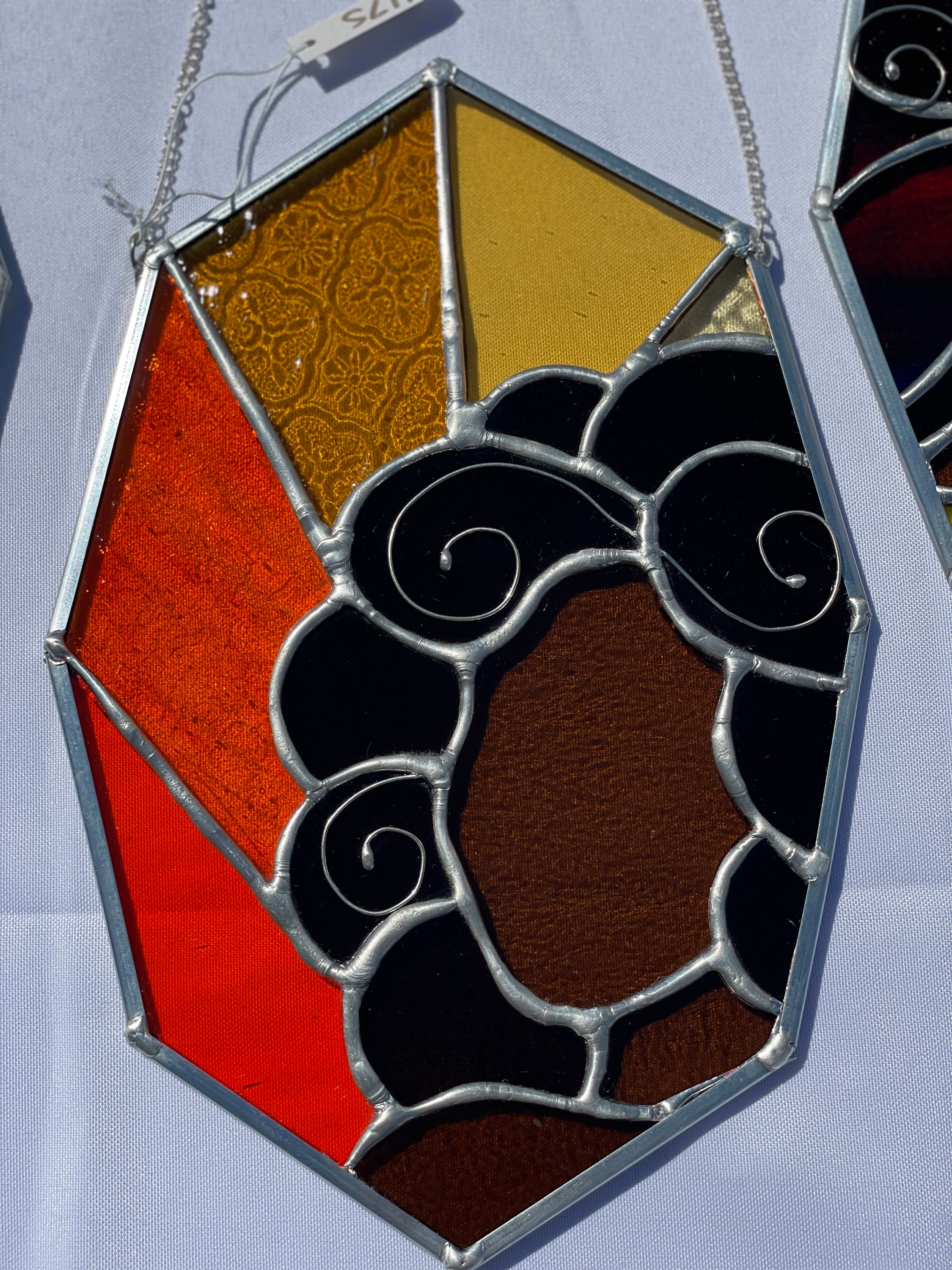 Stained Glass Suncatcher: Maya, Yellow/orange lead-free - Etsy