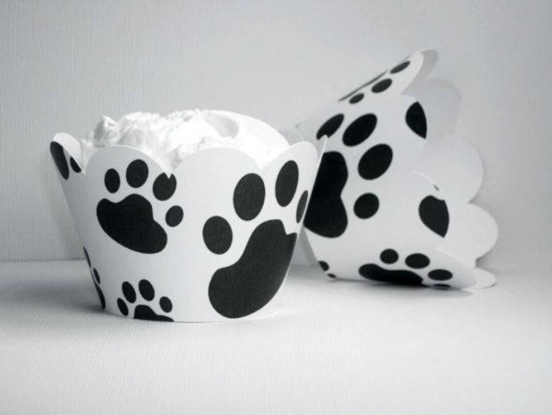 Paw Print Cupcake Wrappers • (dog Theme Birthday Parties, Baby Showers ...