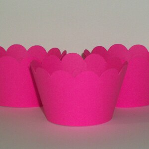 Bright Pink Cupcake Wrappers • (cute for Birthday Parties & Baby ...