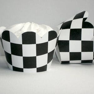 Checkered Black & White Cupcake Wrappers • (birthday Parties, Baby ...