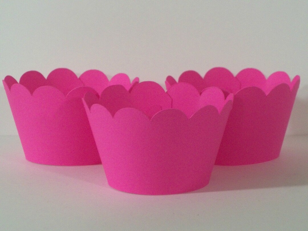 Bright Pink Cupcake Wrappers • (cute for Birthday Parties & Baby ...