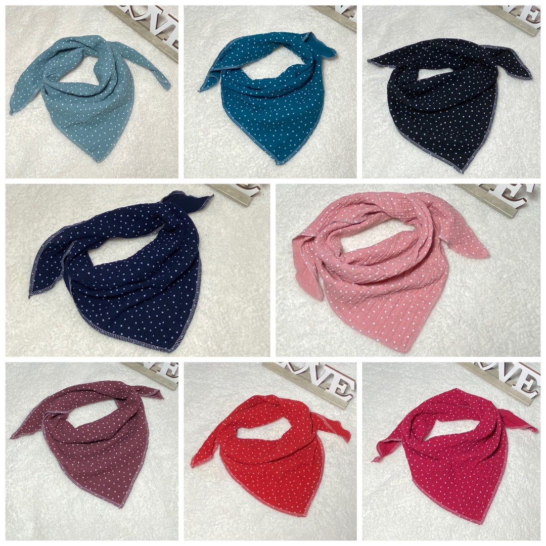 Muslin Scarf Scarf With Name Points / Dots to Tie Triangular Scarf ...