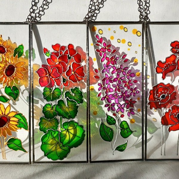 Stained Glass Geranium - Etsy