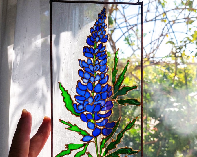 Stained Glass Bluebonnet - Etsy