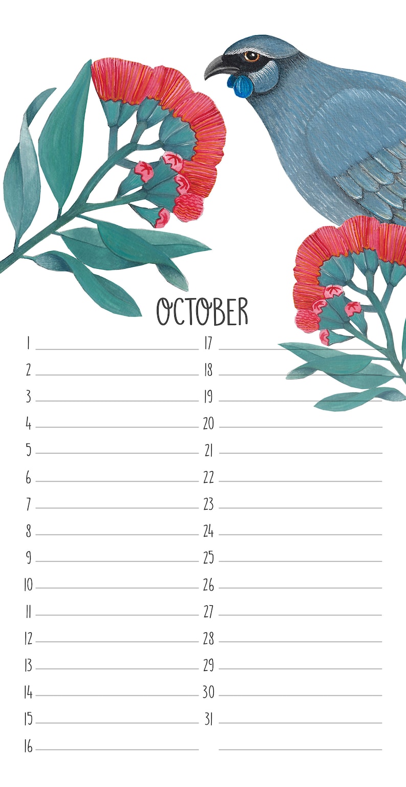 Perpetual NZ Bird Calendar - Etsy