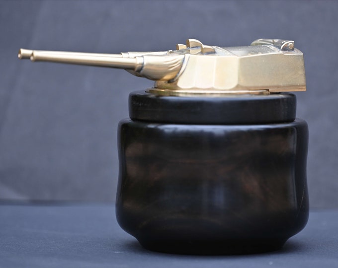 WW1 Royal Navy Battleship Brass Turret Model on Hand Turned Wooden Bowl ...