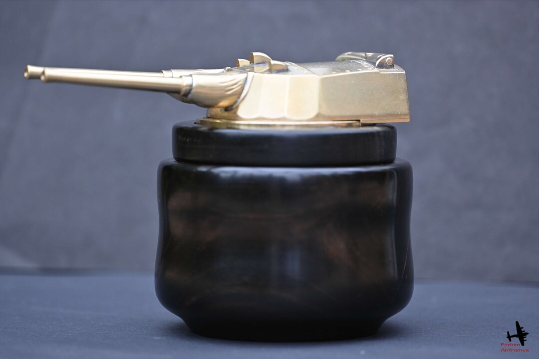 WW1 Royal Navy Battleship Brass Turret Model on Hand Turned Wooden Bowl ...