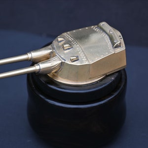 WW1 Royal Navy Battleship Brass Turret Model on Hand Turned Wooden Bowl ...