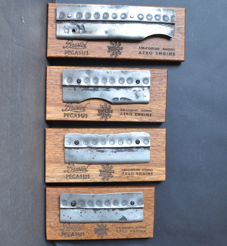 Ww2 Aircraft Bristol Pegasus Aero Engine Cowl Section on Engraved Wood ...