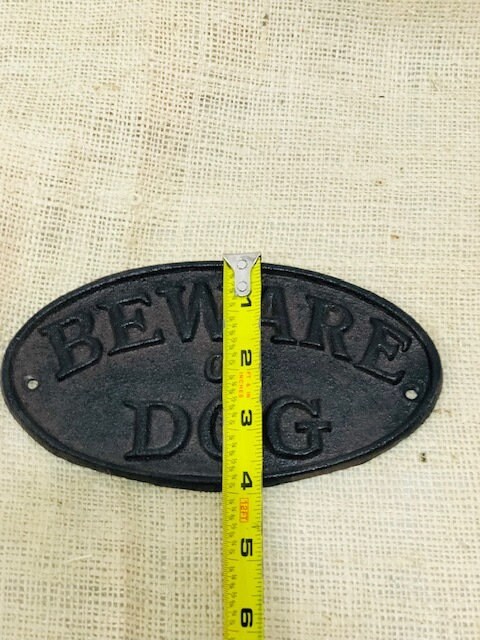 Cast Iron Beware of Dog Sign - Etsy