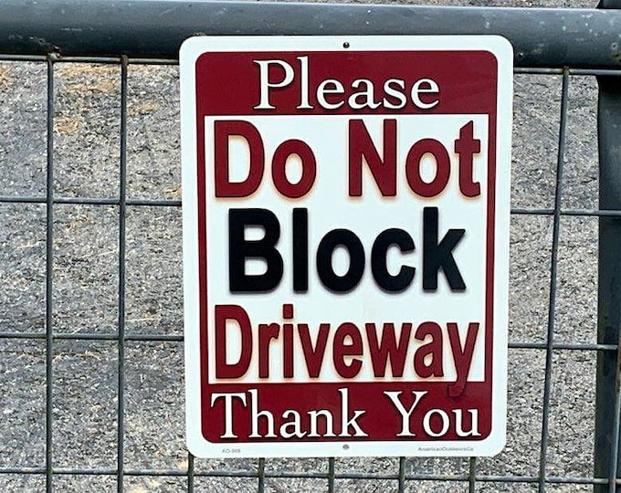 No Parking Please Do Not Block Garage Doors Wood Vinyl Sign Outdoor ...