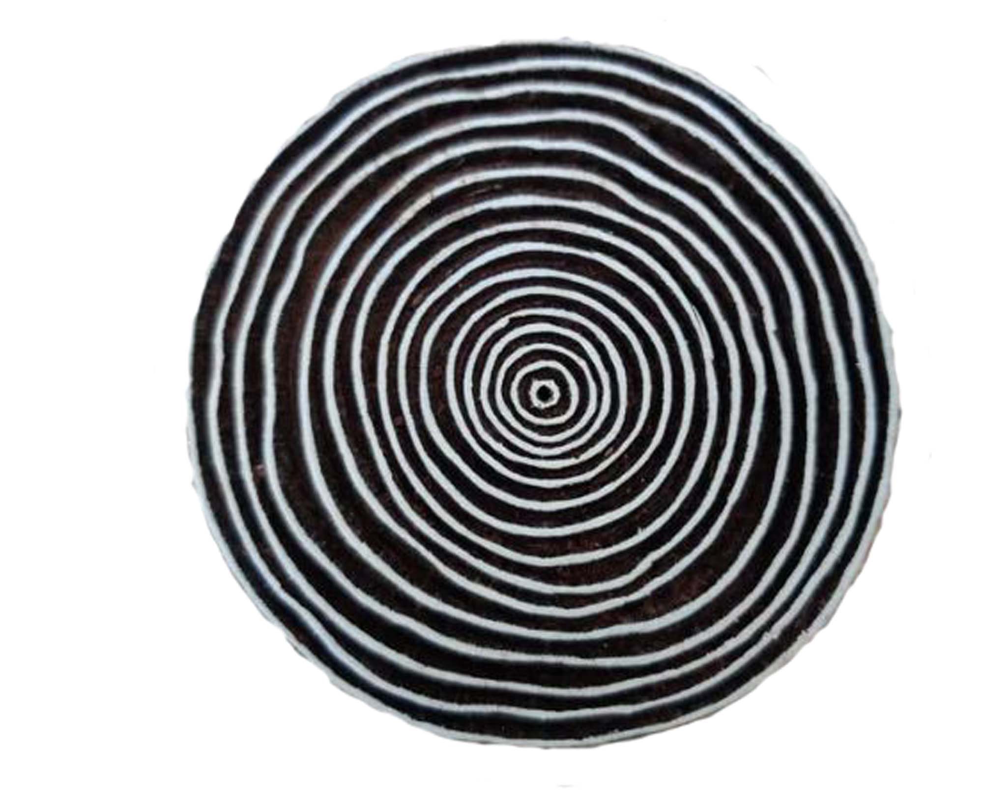 Hand Carved Indian Wood Stamp: Wonky Circle Block Print - Etsy