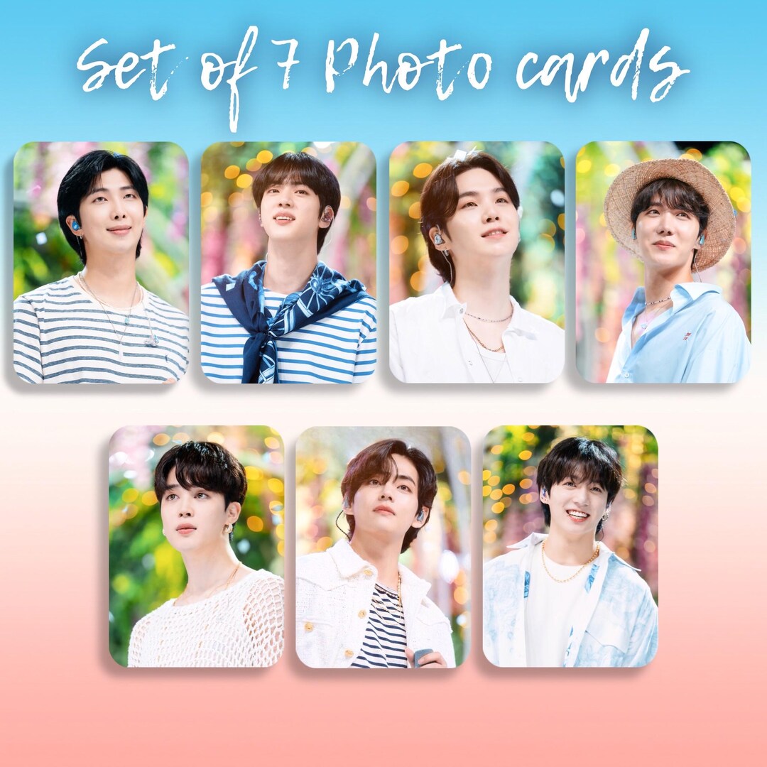 Set of 7 BTS Floral Photo Cards Fanmade for Youth - Etsy