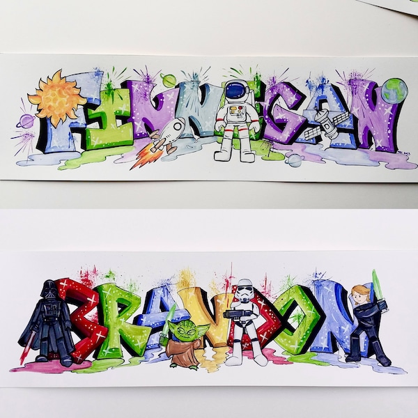 Custom Name Painting - Etsy