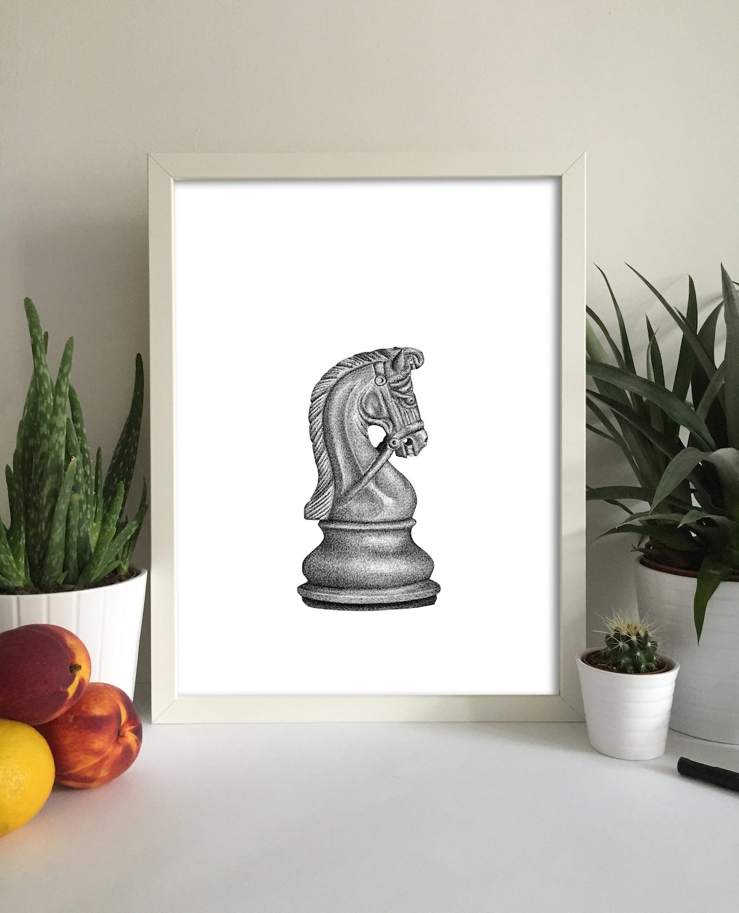 Chess Piece Knight Print Wall Art Gift Boardgames Idea Home Interior ...
