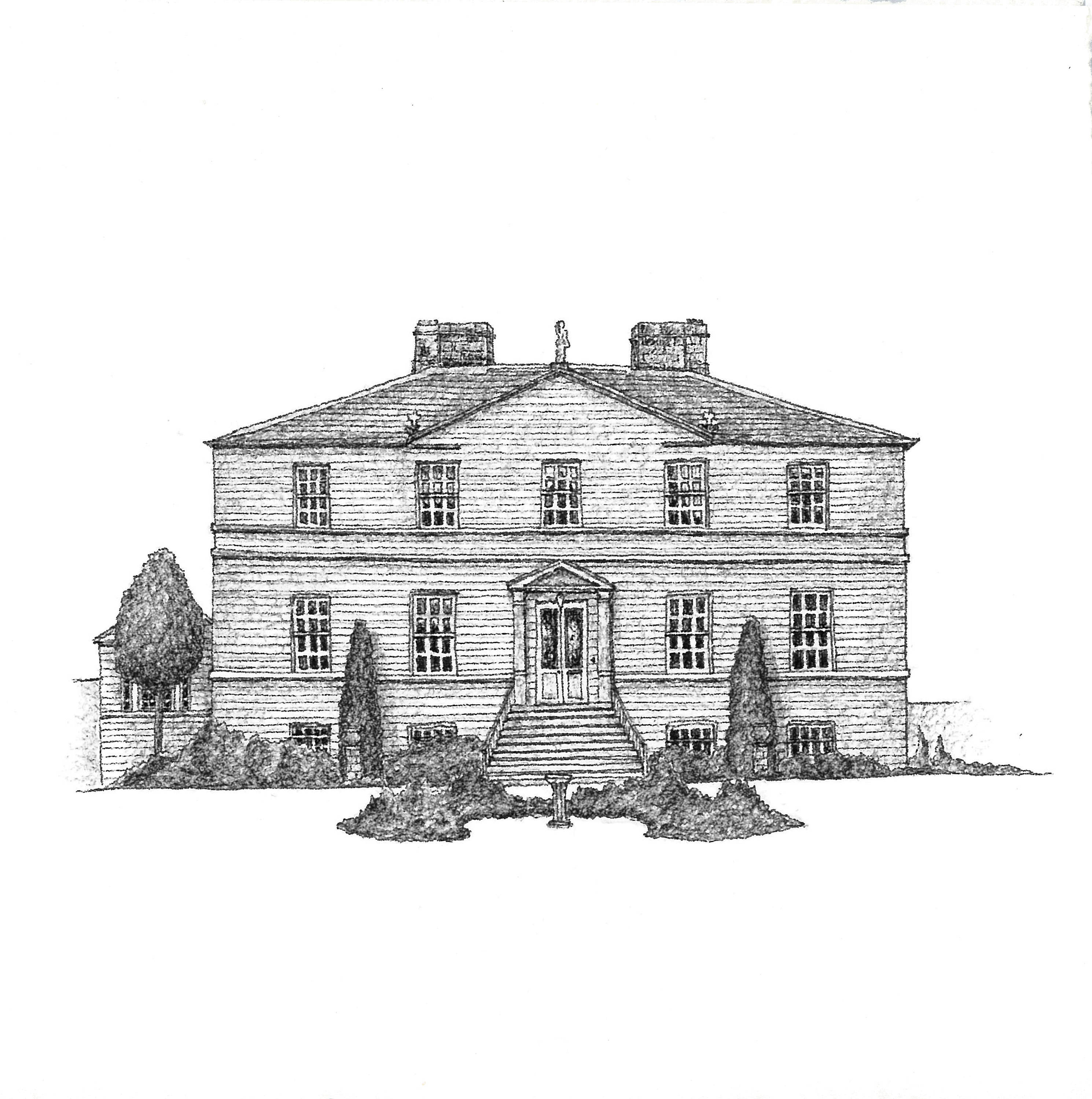 Wedding Venue Illustration Custom Wedding Venue Drawing Black and White ...