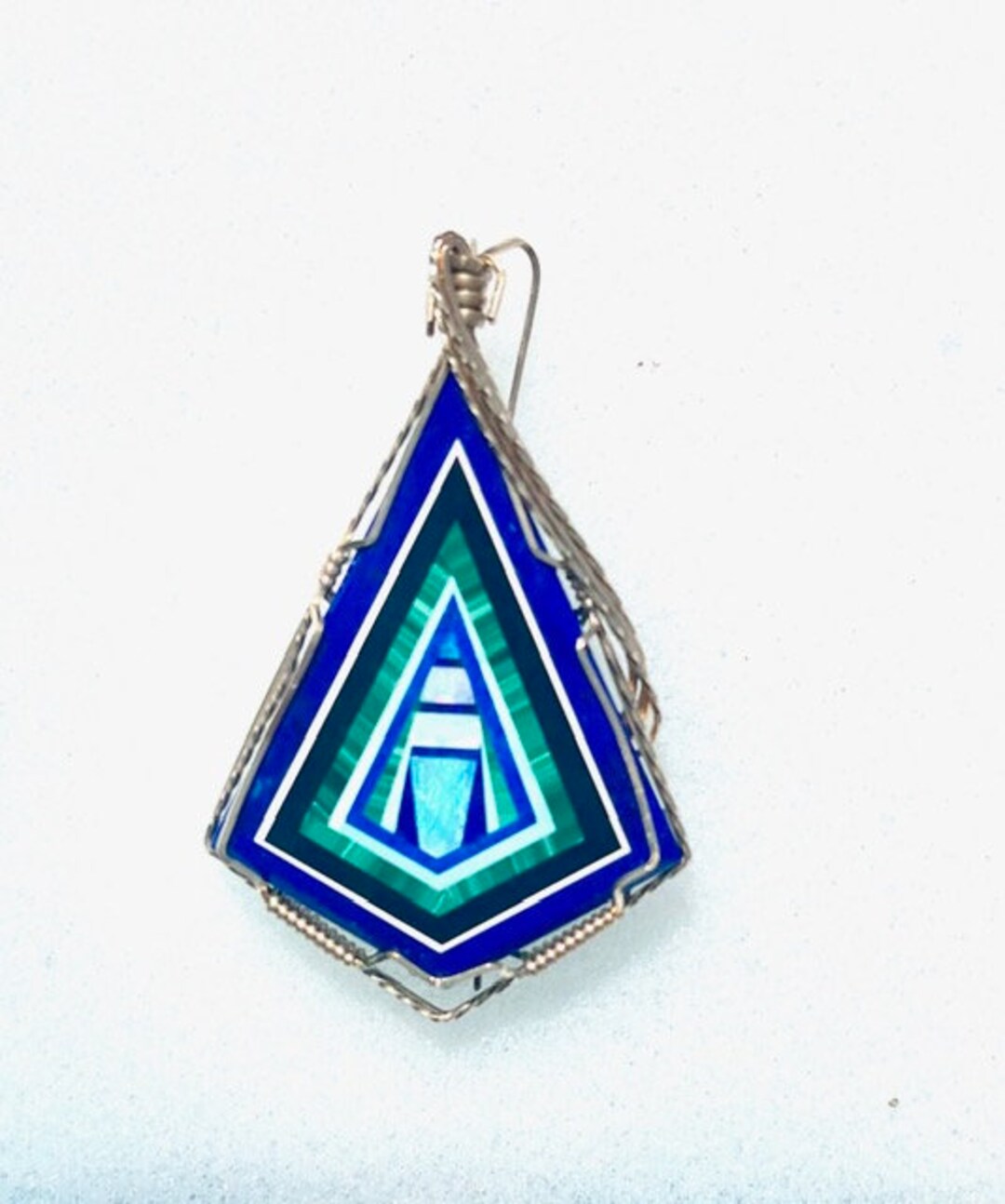 Gemstone Intarsia Pendant/slide Set in 14kt Rolled Gold - Etsy