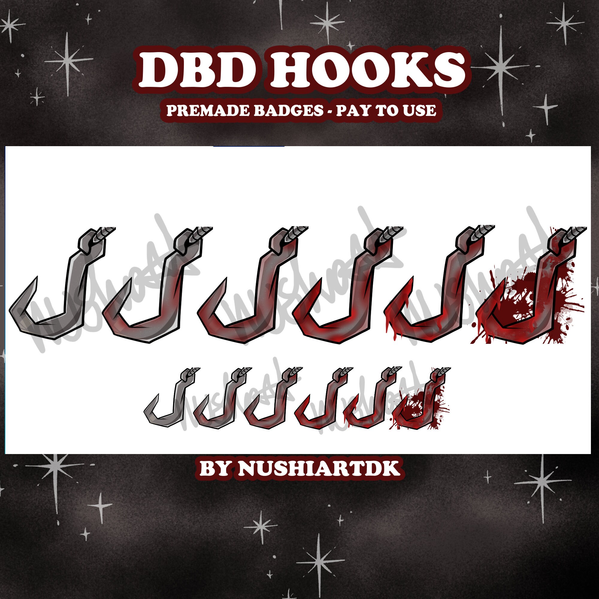 DBD Hooks Sub/bit Twitch Badges | Dead by Daylight | Discord Badges | Twitch Art - Etsy UK