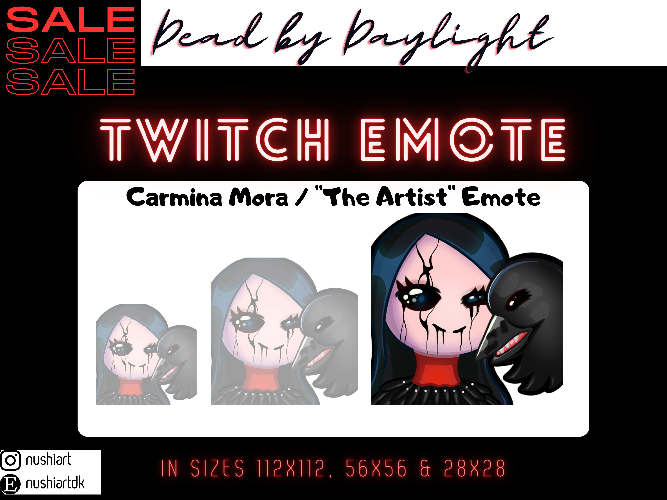 The Artist Cuddle Emote Dead by Daylight Killer Crow Emote Carmina Mora ...