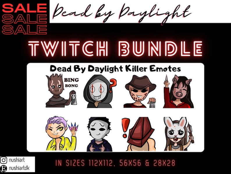 DBD Killers Emote Bundle Silent Hill Saw Halloween Nightmare on Elm ...