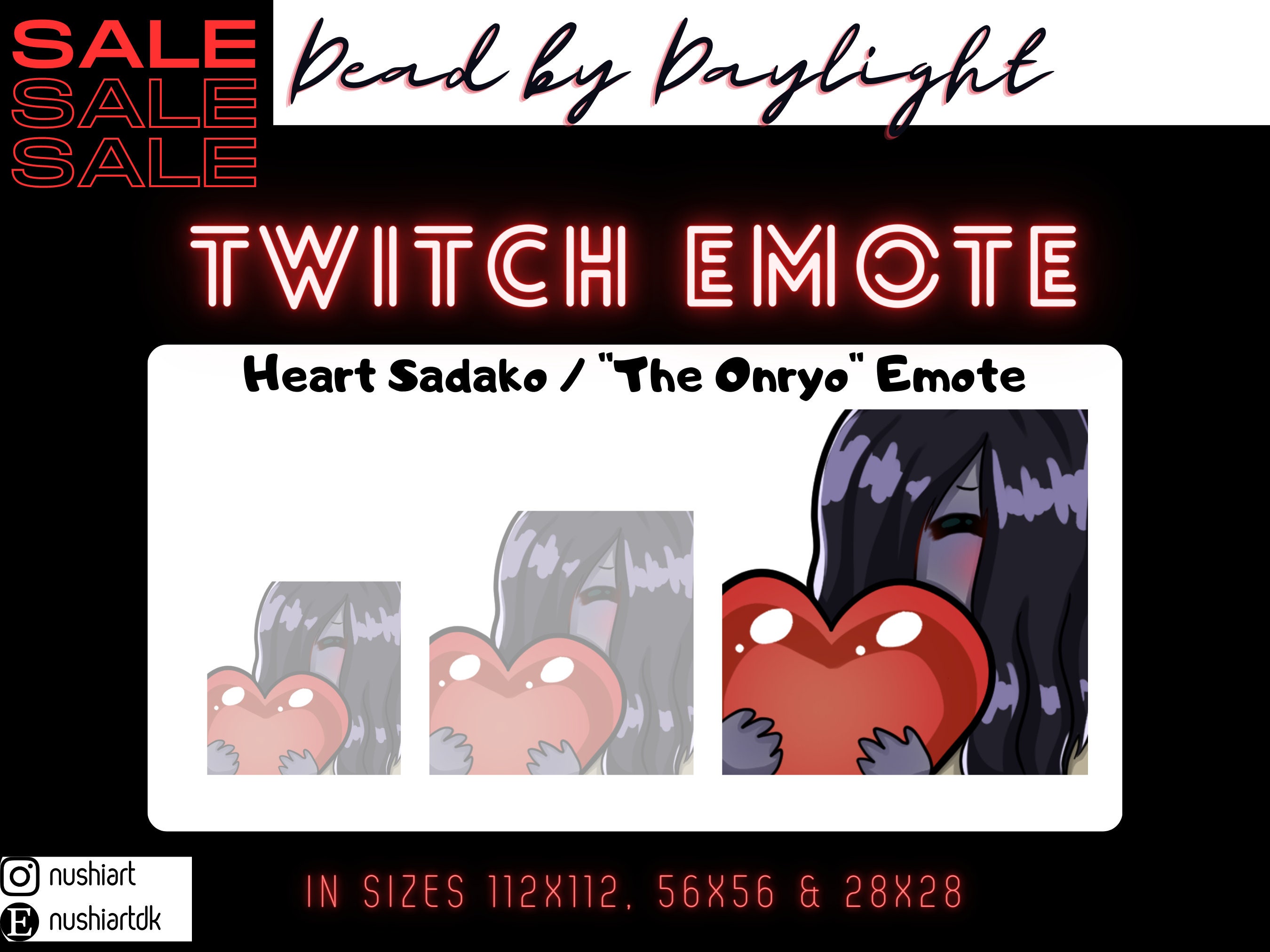 Sadako DBD Heart Emote Ready to Use the Ringu Onryo Emote Twitch - Etsy
