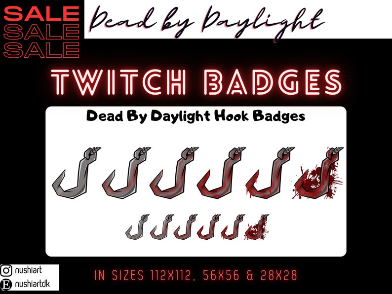 DBD Hooks Sub/bit Twitch Badges | Dead by Daylight | Discord Badges ...