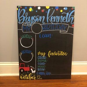 Reusable Yearly Customized Birthday Chalkboard - Etsy