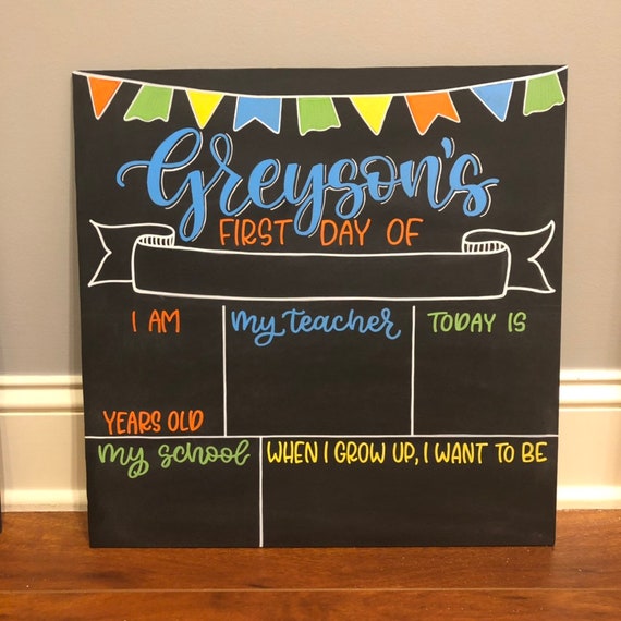 First Day of School Chalkboard - Etsy