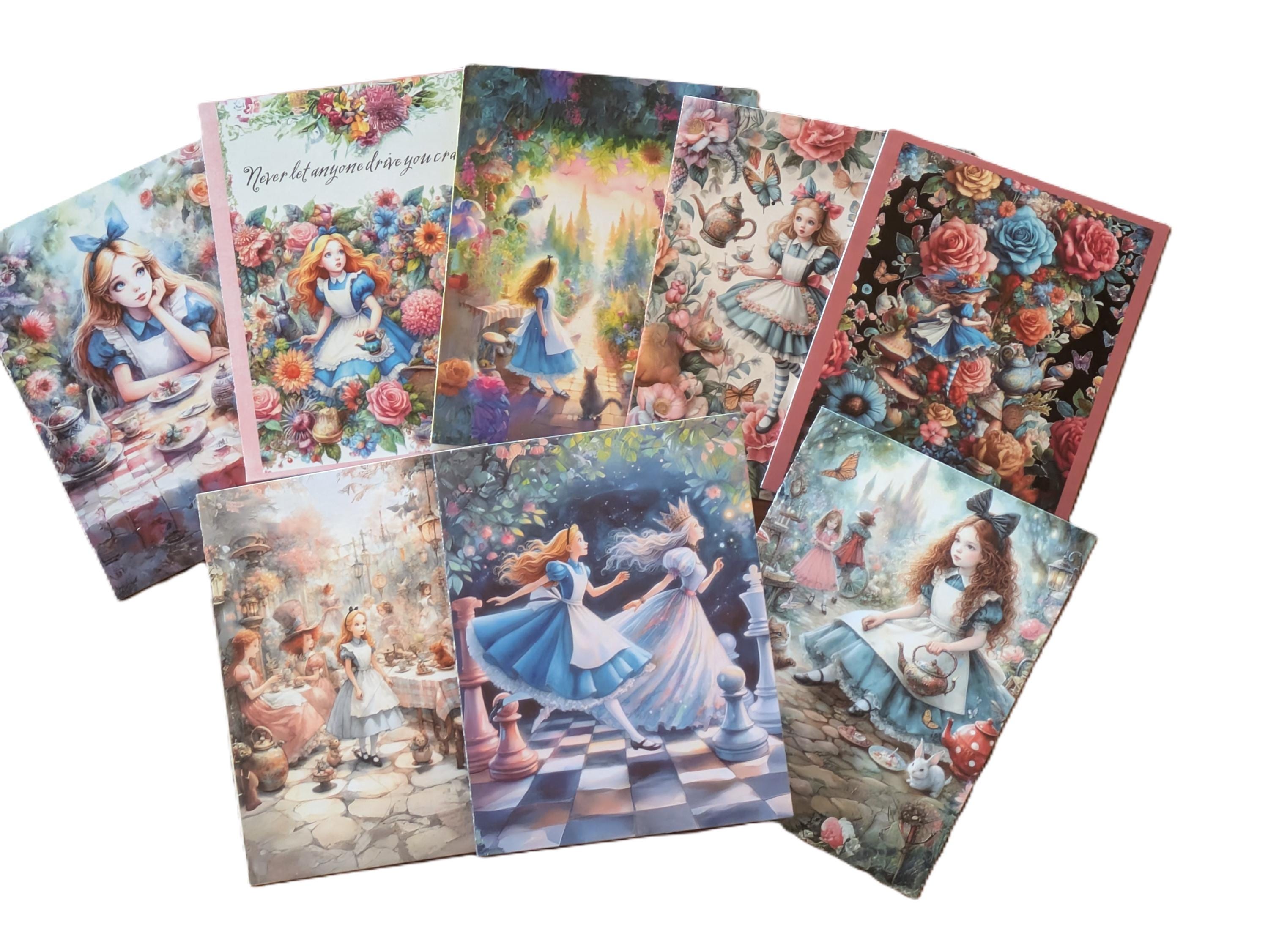 Alice in Wonderland Note Card Set: Artistic Prints, Floral Design - Etsy