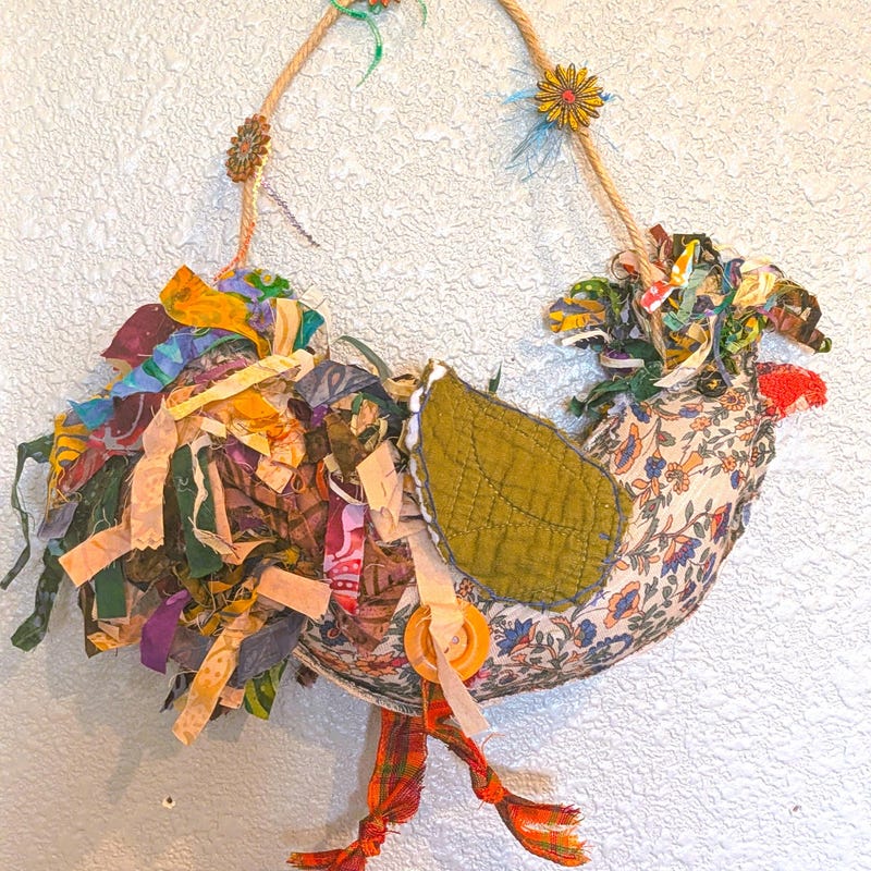 Fabric Chicken Sculpture - Etsy