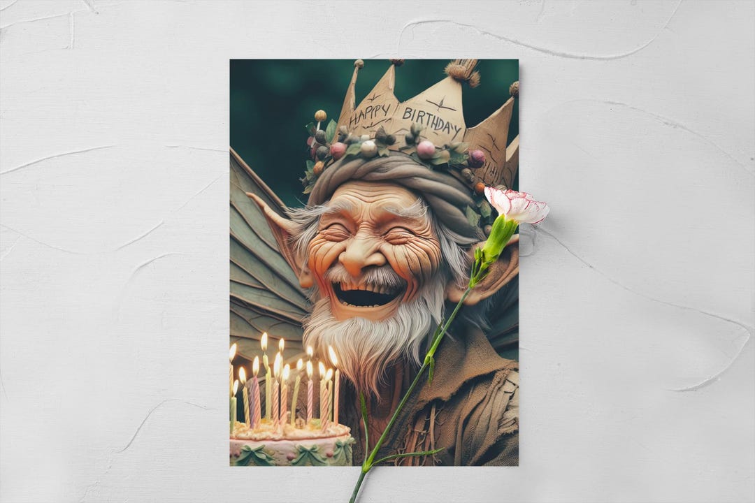 Elder Fairy Birthday Card: Whimsical Fantasy Art Print - Etsy