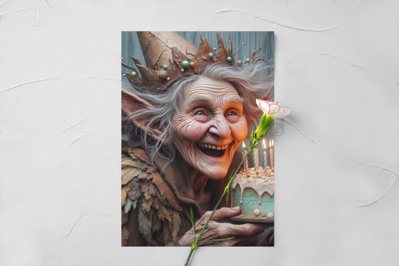 SYBIL- Ancient Elf Birthday Card, Celebration, Forest Birthday Party ...