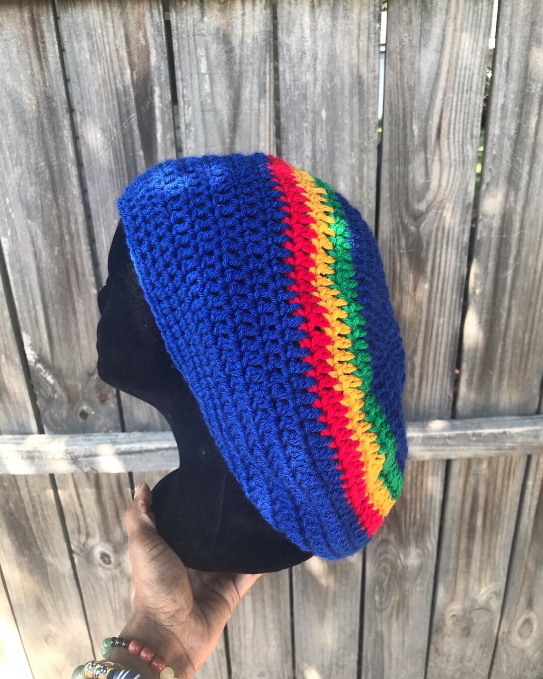 Blue Rasta, Crochet Dreadlock Tam, Crochet Beanie - Etsy